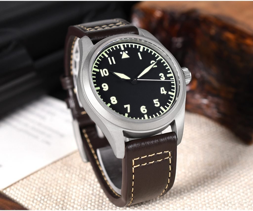San Martin Titanium Pilot Watch Luminous Military Watch YN55 movement ...