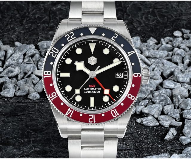 San Martin Watches 39mm PEPSI NH34 movement BB GMT Mechanical Watch ...